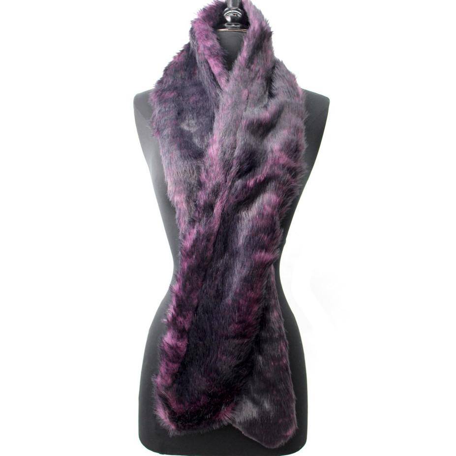 Faux Fur Muffler - Purple | La Fiorentina