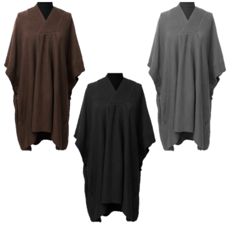 Hooded Poncho With Button Detail - Set of 3 – La Fiorentina